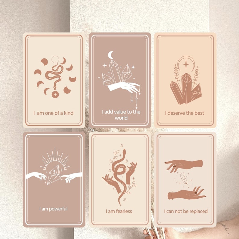 20 Affirmation Cards for Self-compassion, Daily Motivation Cards for ...