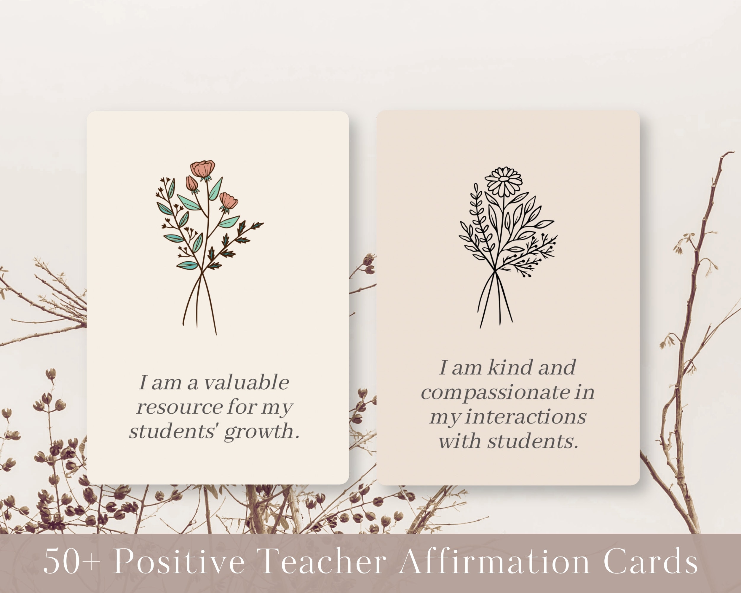50+ Teacher Affirmation Printable Cards, First Time Teacher ...
