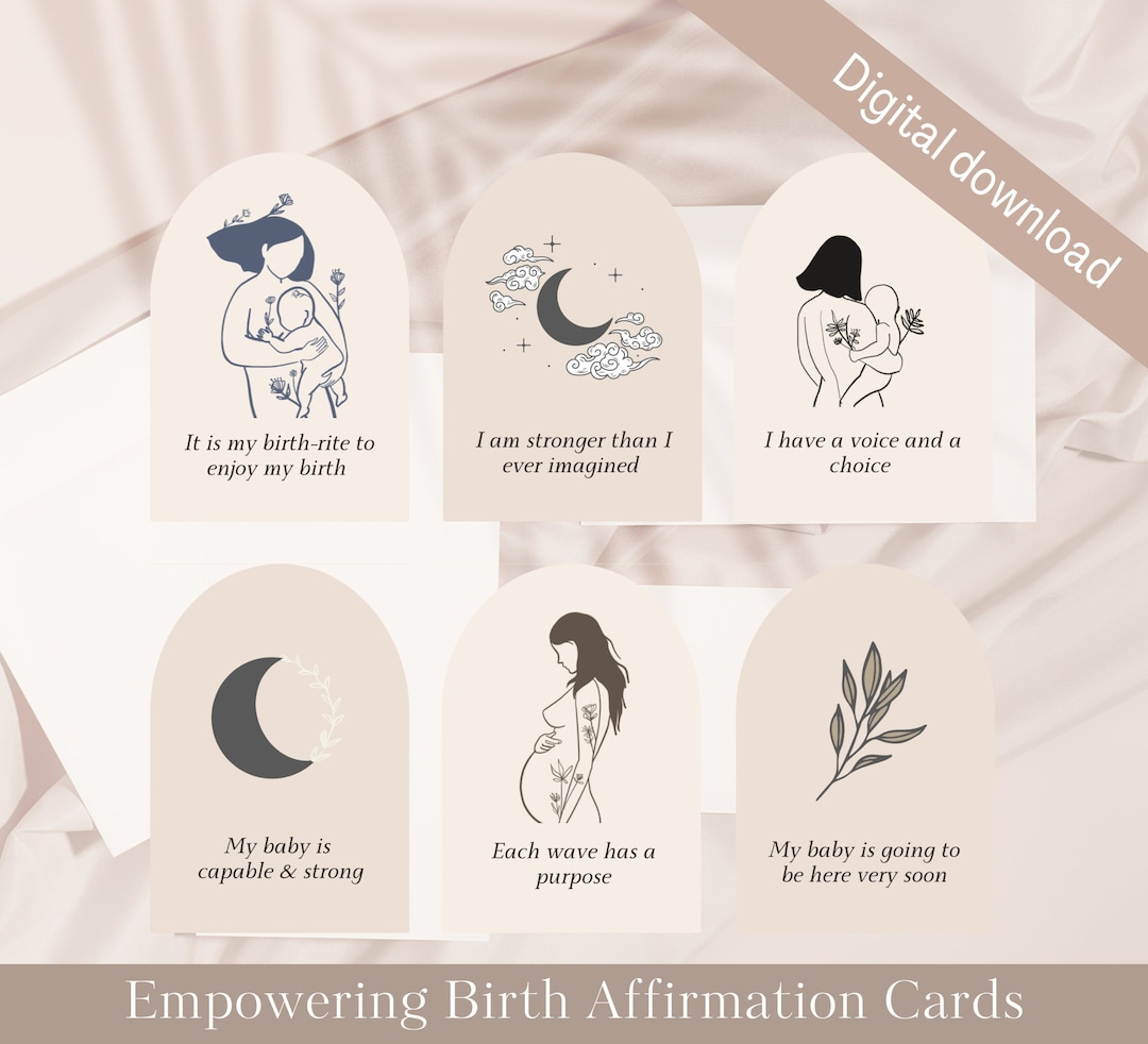 Empowering Labor Affirmation Cards, Printable Birth Affirmations, Birth ...