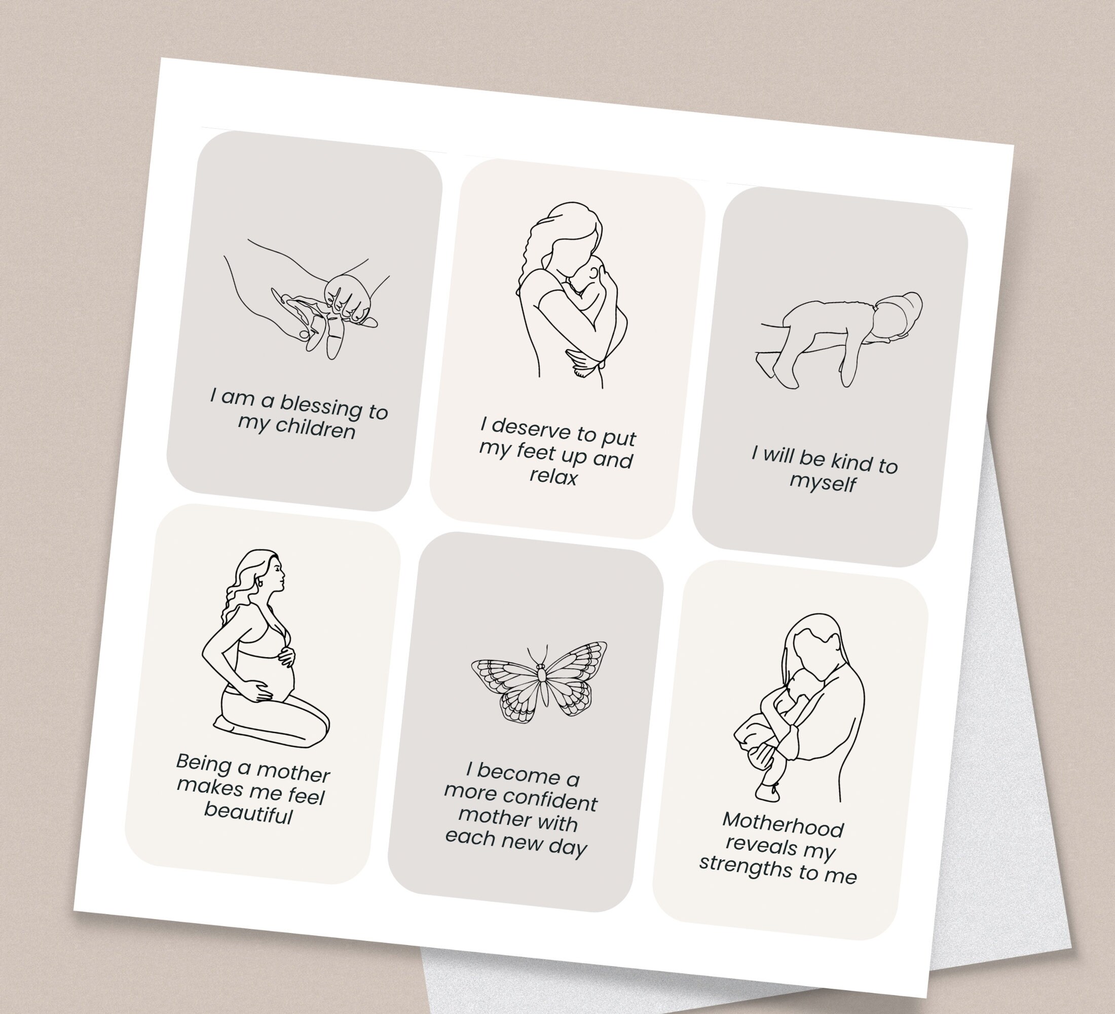 40 Printable Motivational Cards for Postpartum, New Mom Self-care ...