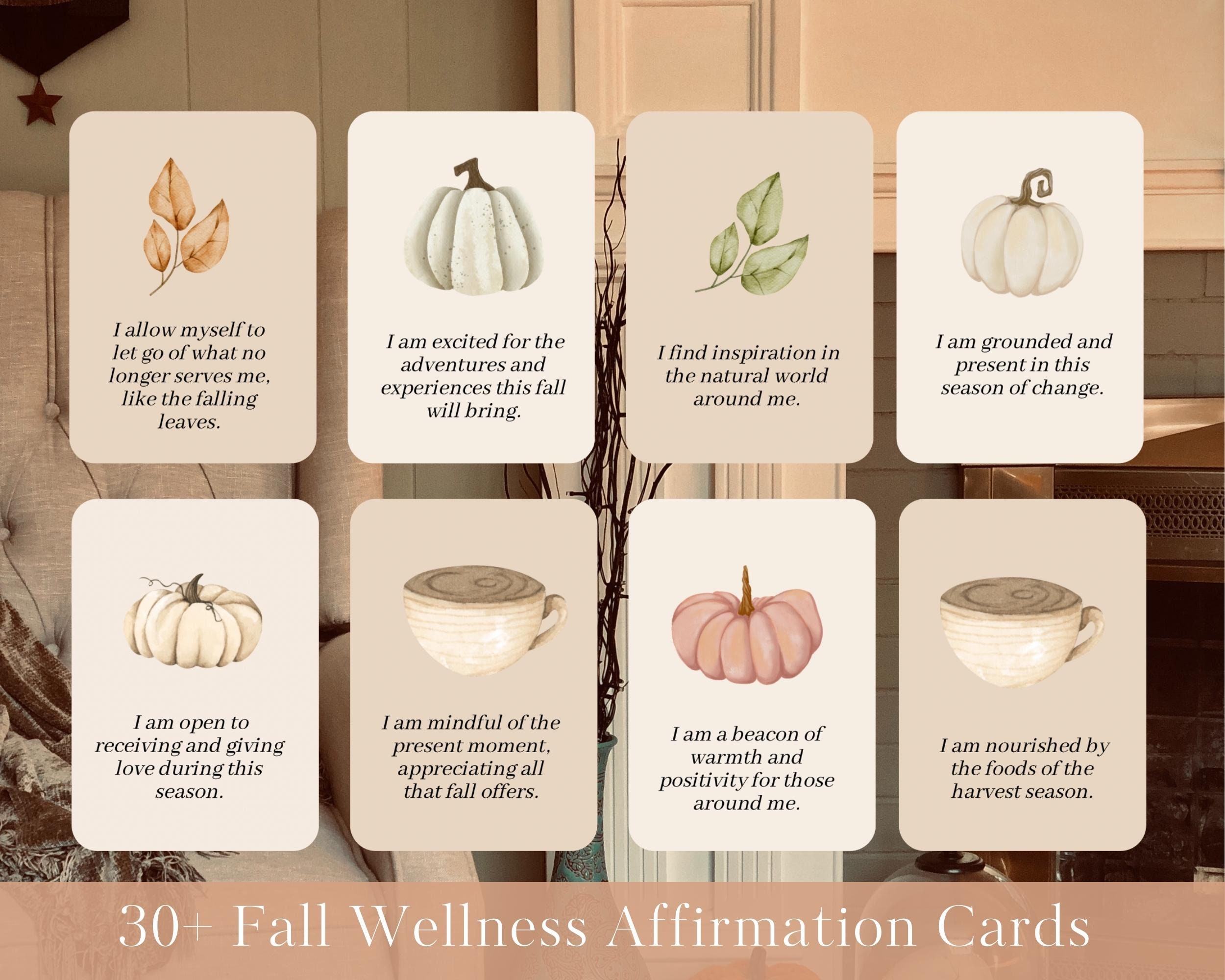 30 Cozy Autumn Positive Quotes, Printable Fall Mantras, Digital ...