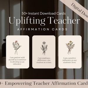 50+ Teacher Affirmation Printable Cards, Motivational Teacher Mantras ...