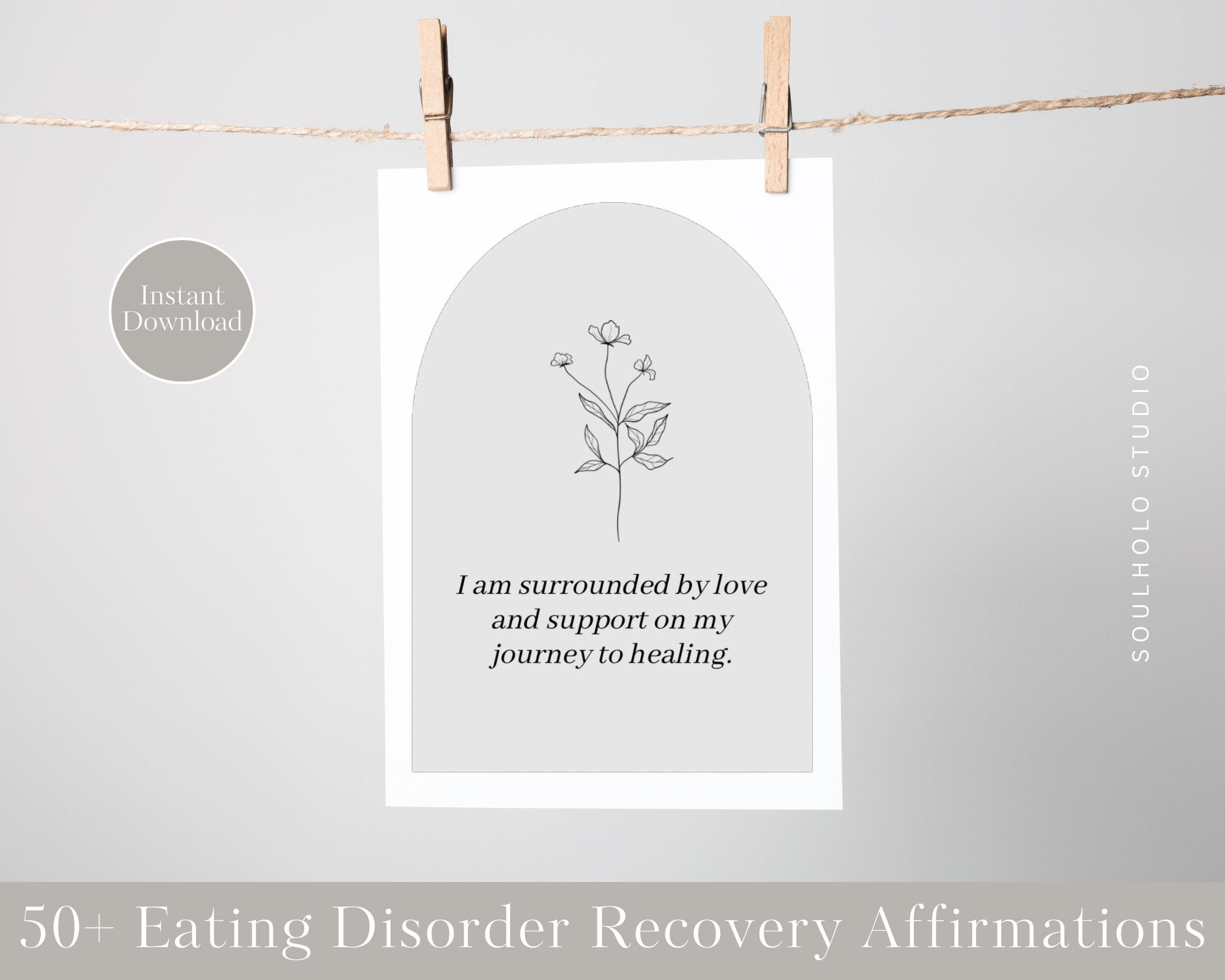 50 Eating Disorder Recovery Affirmations, Positive Affirmation Cards ...