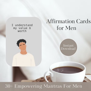 Affirmation Cards for Men, Positive Daily Encouragement, Manifestation ...