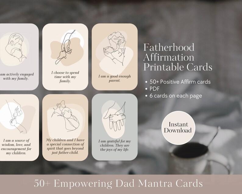 50+ New Dad Encouragement Printable, Fatherhood Affirmation Cards ...
