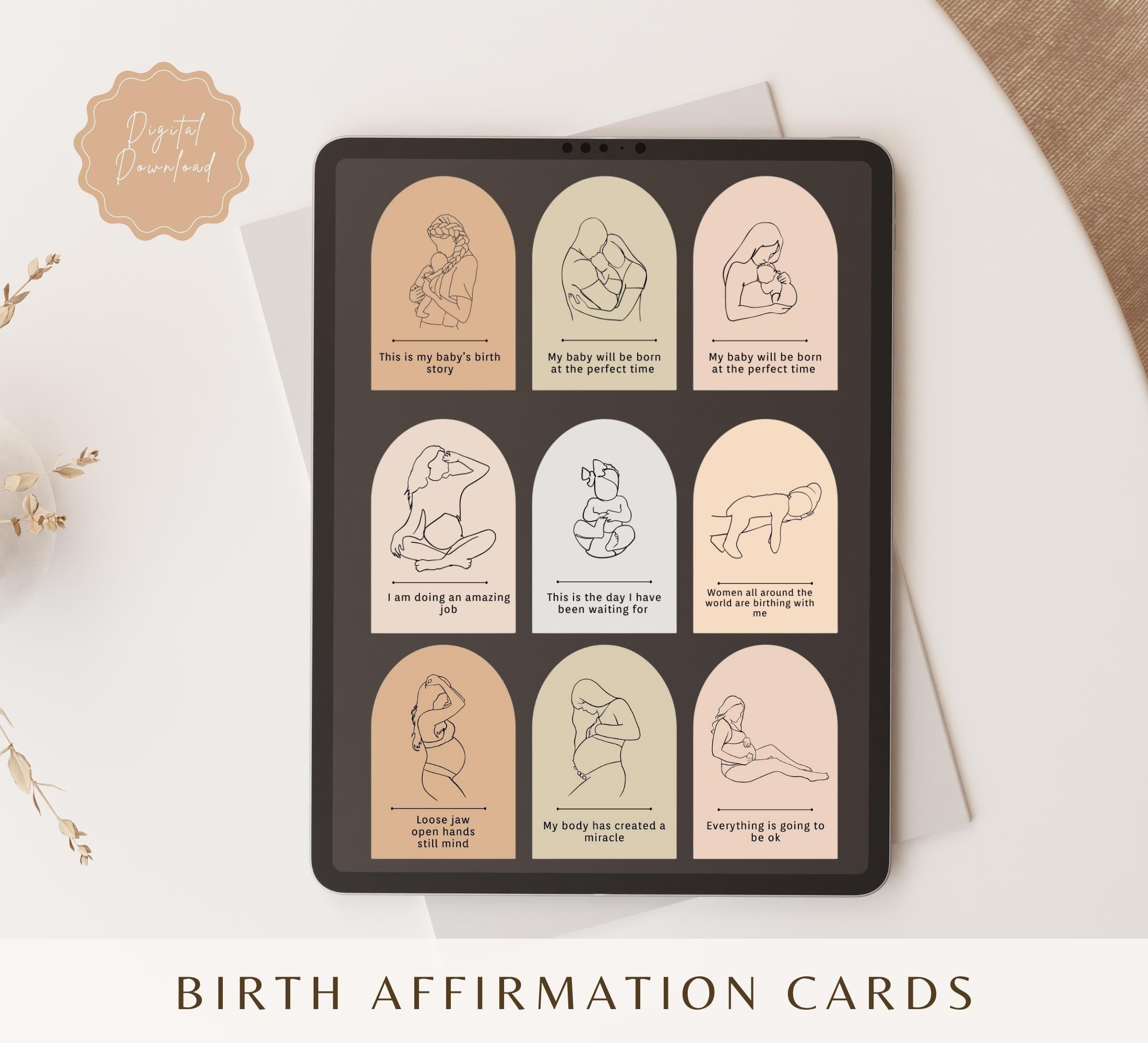 25 Labor Affirmations for Childbirth, Birth Affirmation Cards, Mindful ...