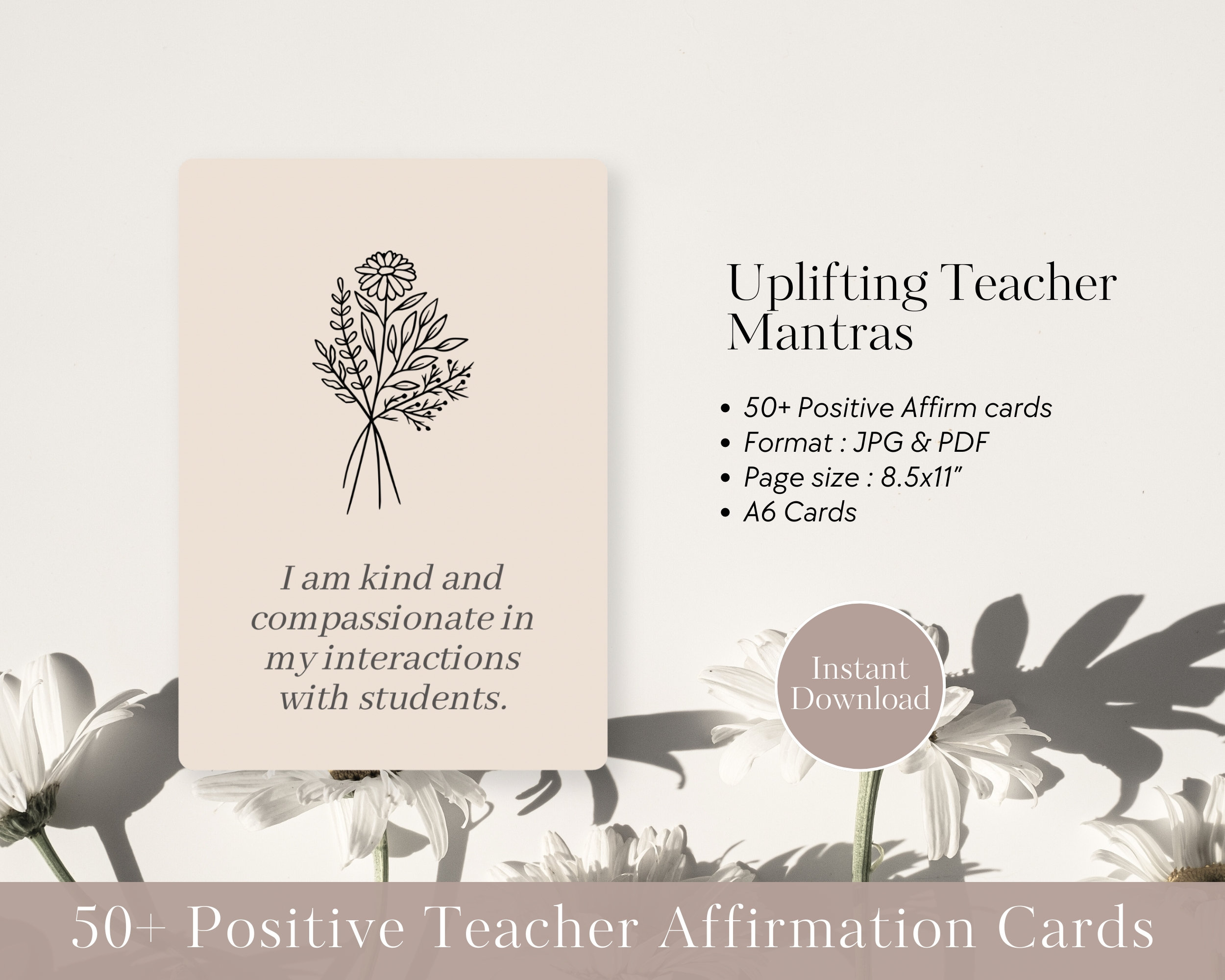 50+ Teacher Affirmation Printable Cards, First Time Teacher ...