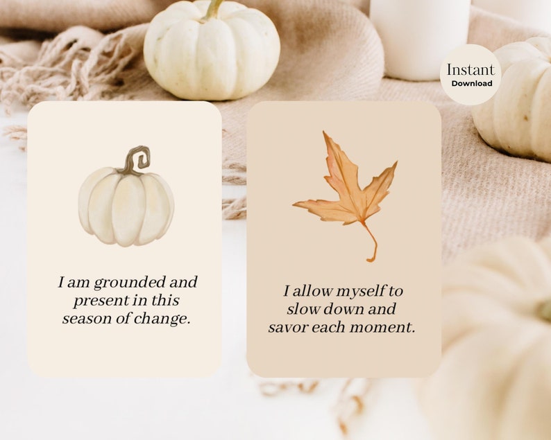 30 Cozy Autumn Positive Quotes, Printable Fall Mantras, Digital ...