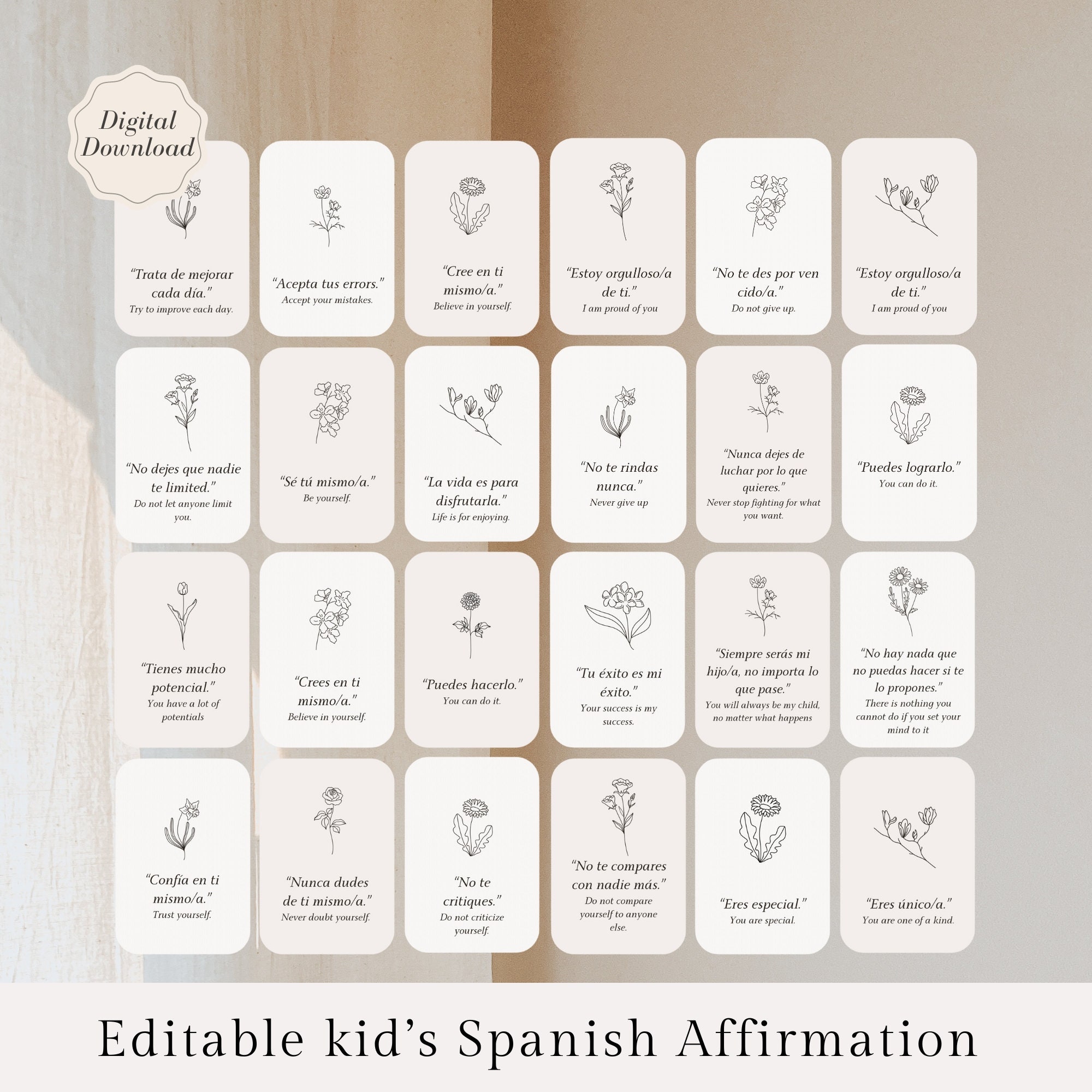 25 Editable Affirmation Cards for Kids, Uplifting Cards for Kids ...