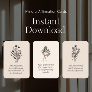 50+ Teacher Affirmation Printable Cards, Motivational Teacher Mantras ...