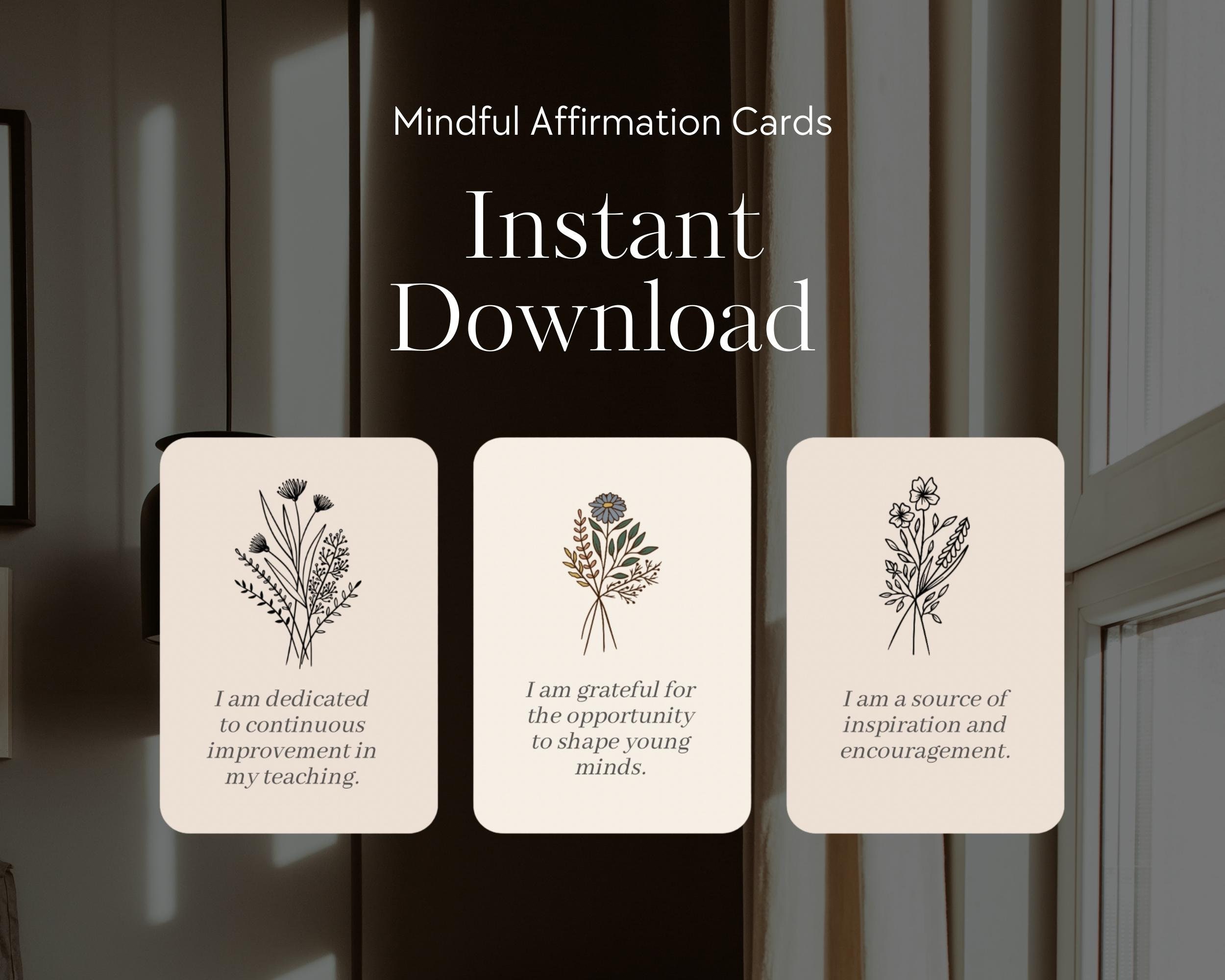 50 Teacher Affirmation Printable Cards, Motivational Teacher Mantras ...