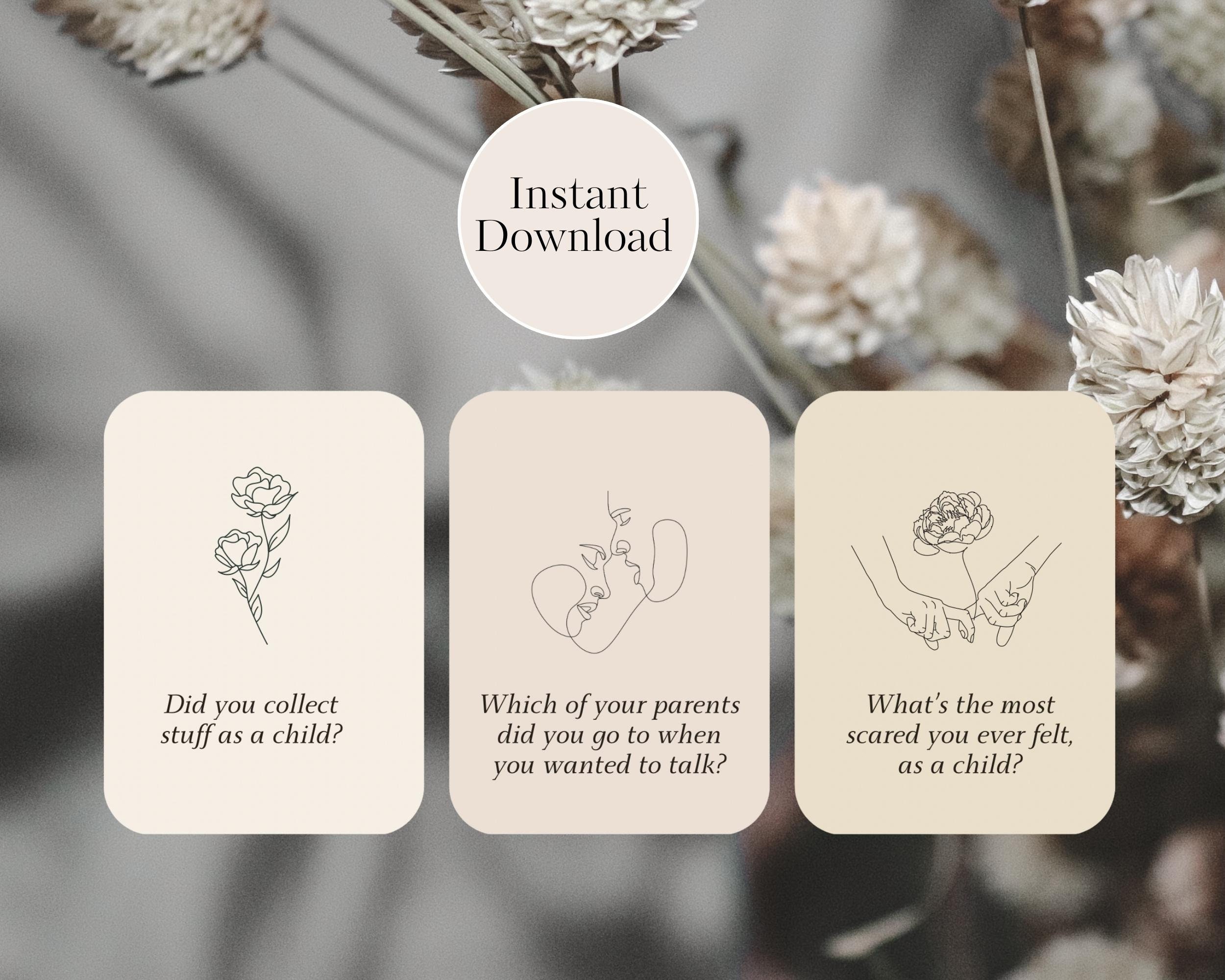 55 Printable Romantic Conversation Starters, Digital Love Quiz Card for ...