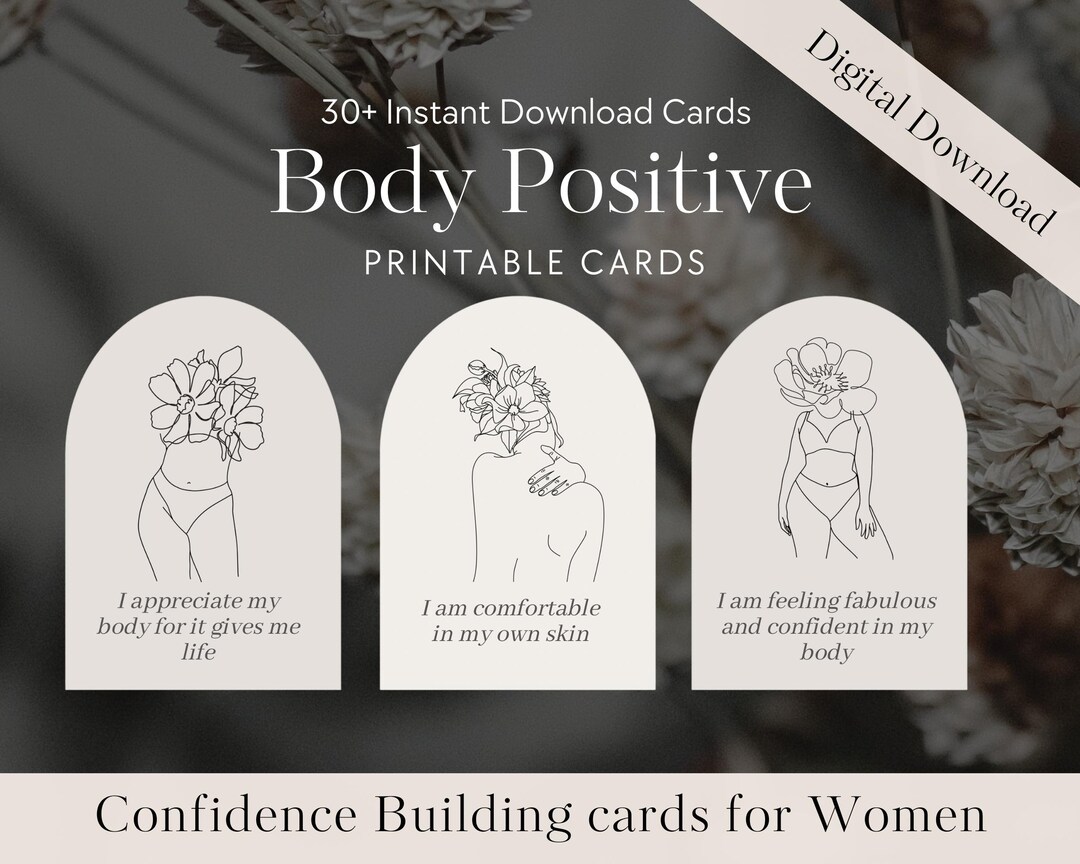 30 Positive Body Image Affirmation Cards, Printable Self-love Cards ...