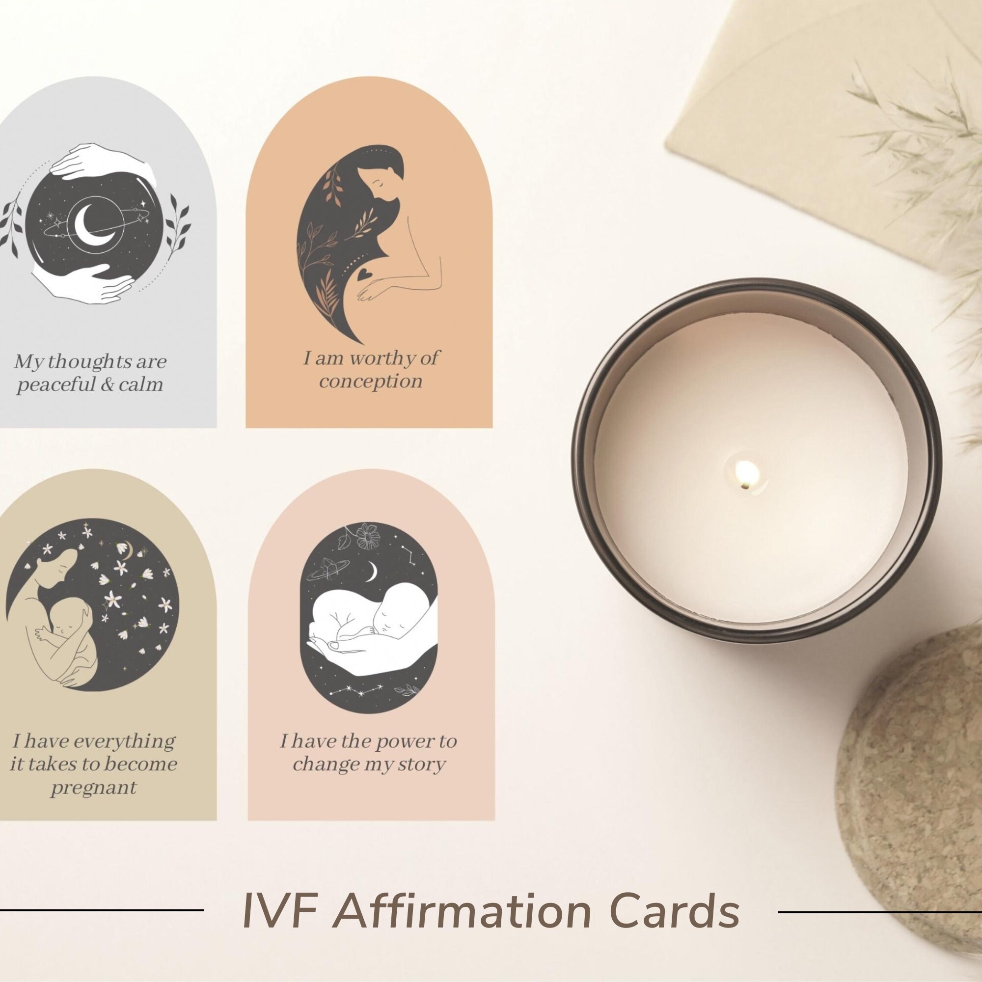 Fertility Affirmation Cards for IVF Moms, Hope and Strength Cards ...