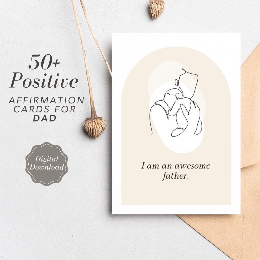 50 Minimal Dad Affirmation Printable Cards Encouragement Dad - Etsy
