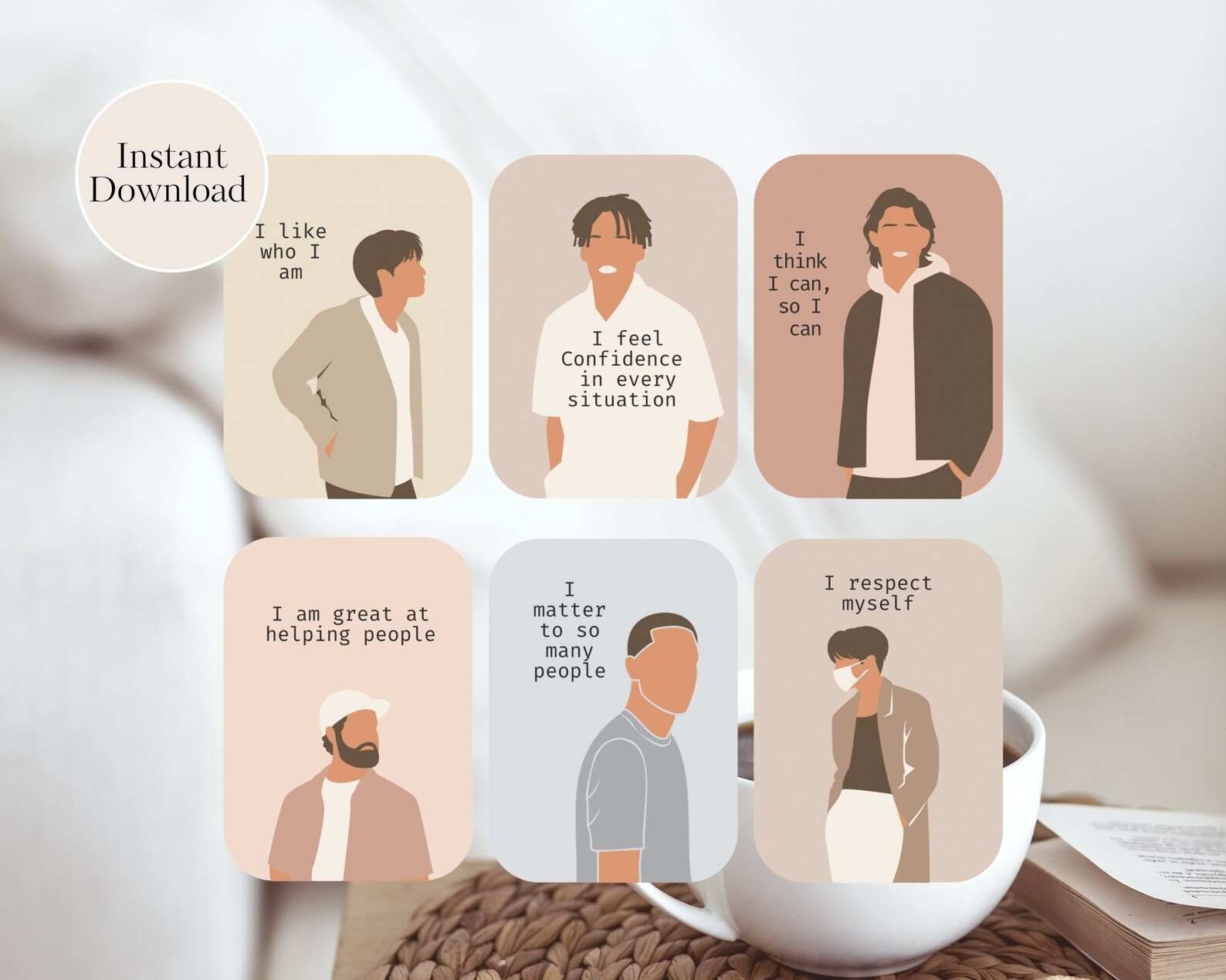 Affirmation Cards for Men, Positive Daily Encouragement, Manifestation ...