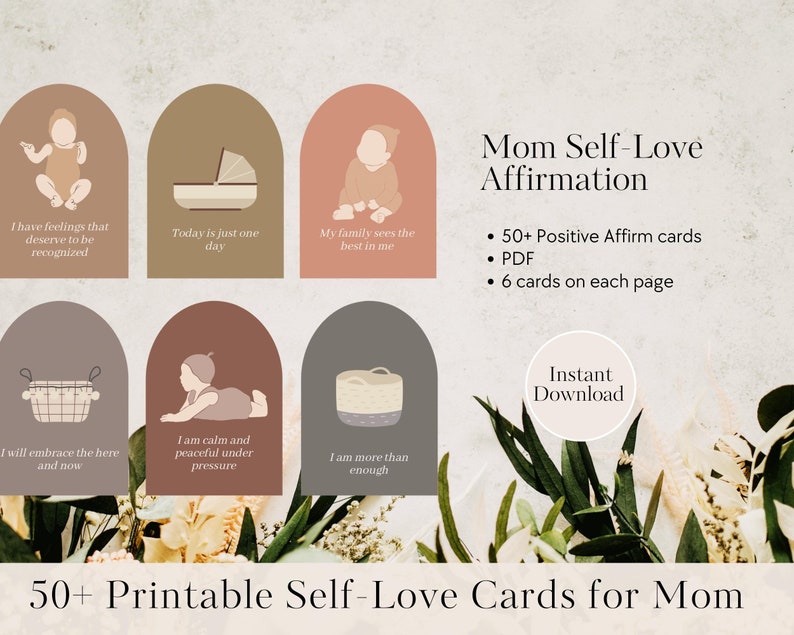 50 Positive Affirmations for New Moms, Printable Postpartum Support ...