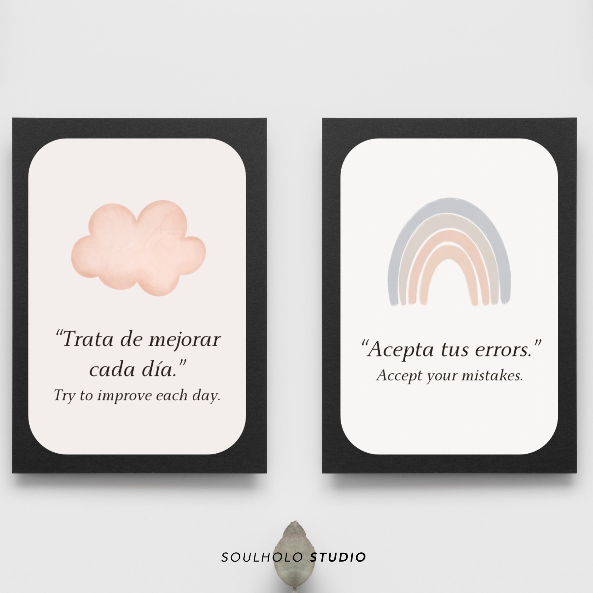 30 Bilingual Affirmations for Kids, Spanish English Affirmation Cards ...