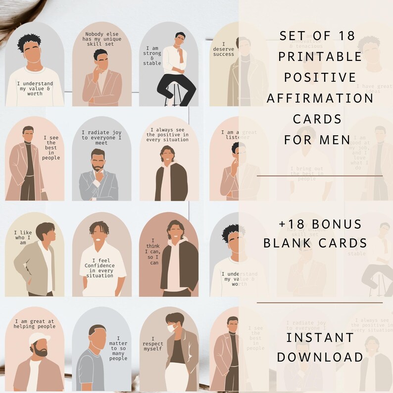 Positive Affirmation Cards For Men Daily Affirmation Cards Empowering