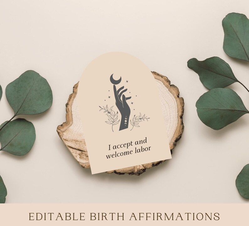 30 Editable Birth Affirmation Cards Positive Affirmations for - Etsy