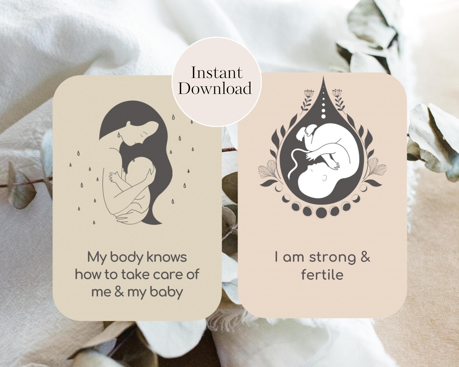 30 Fertility Affirmation Cards for IVF Moms, Printable IVF Support Gift ...