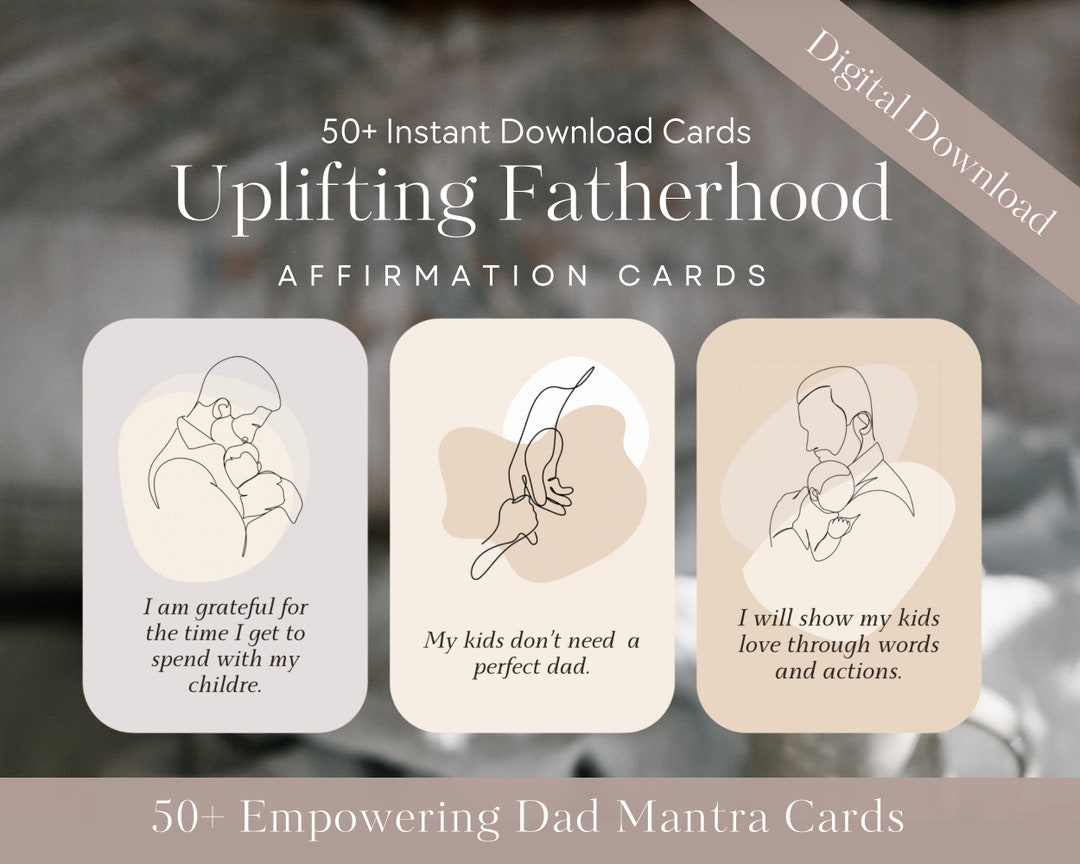 50 Positive Fatherhood Affirmations Encouraging Cards for - Etsy