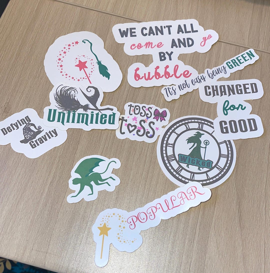 Glinda and Elphaba Wicked, Set of 10 Stickers - Etsy