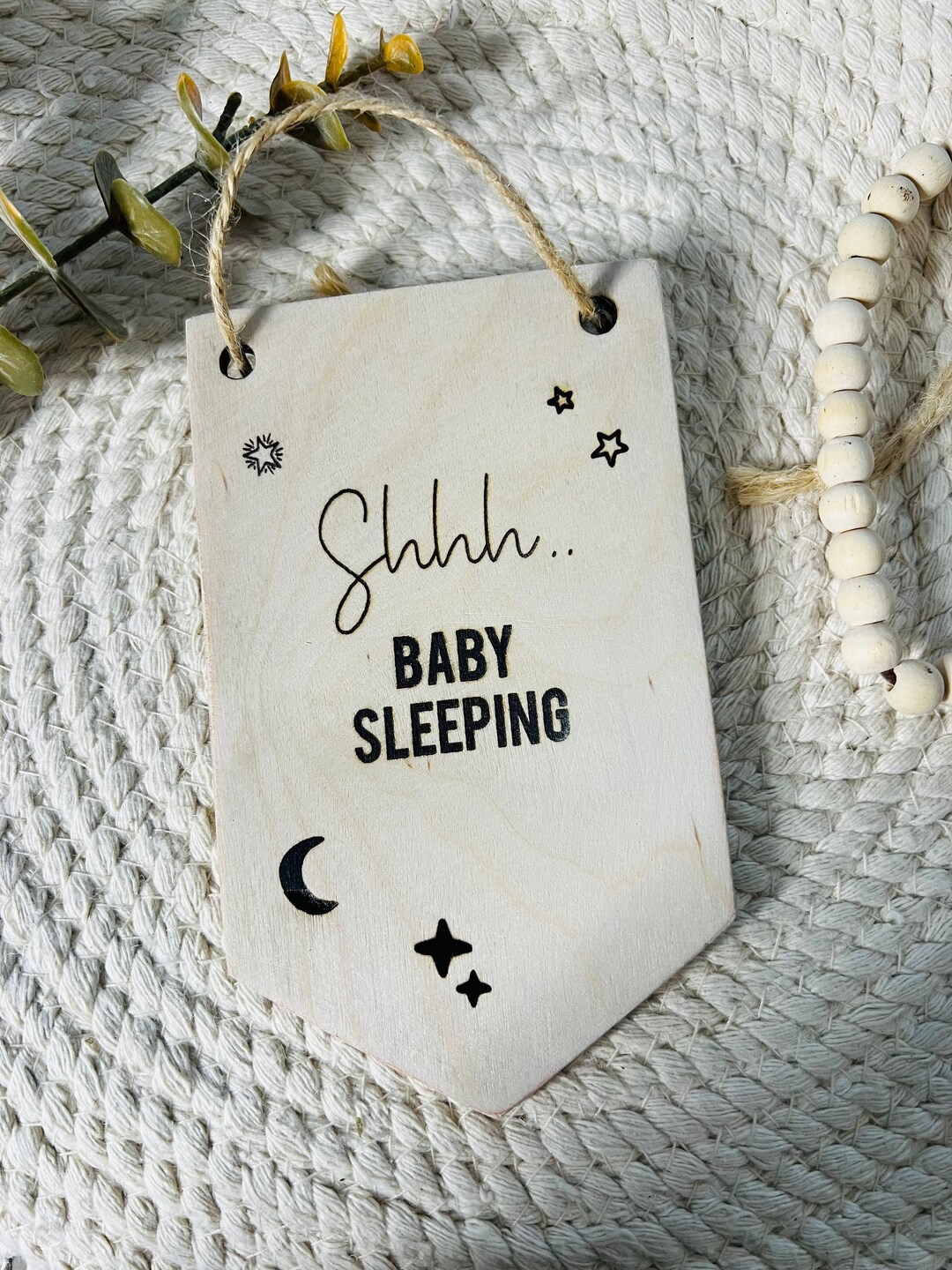 Shhh Baby is Sleeping Sign, Wood Door Sign, Do Not Disturb Sign, Handmade Baby Door Sign, Baby ...