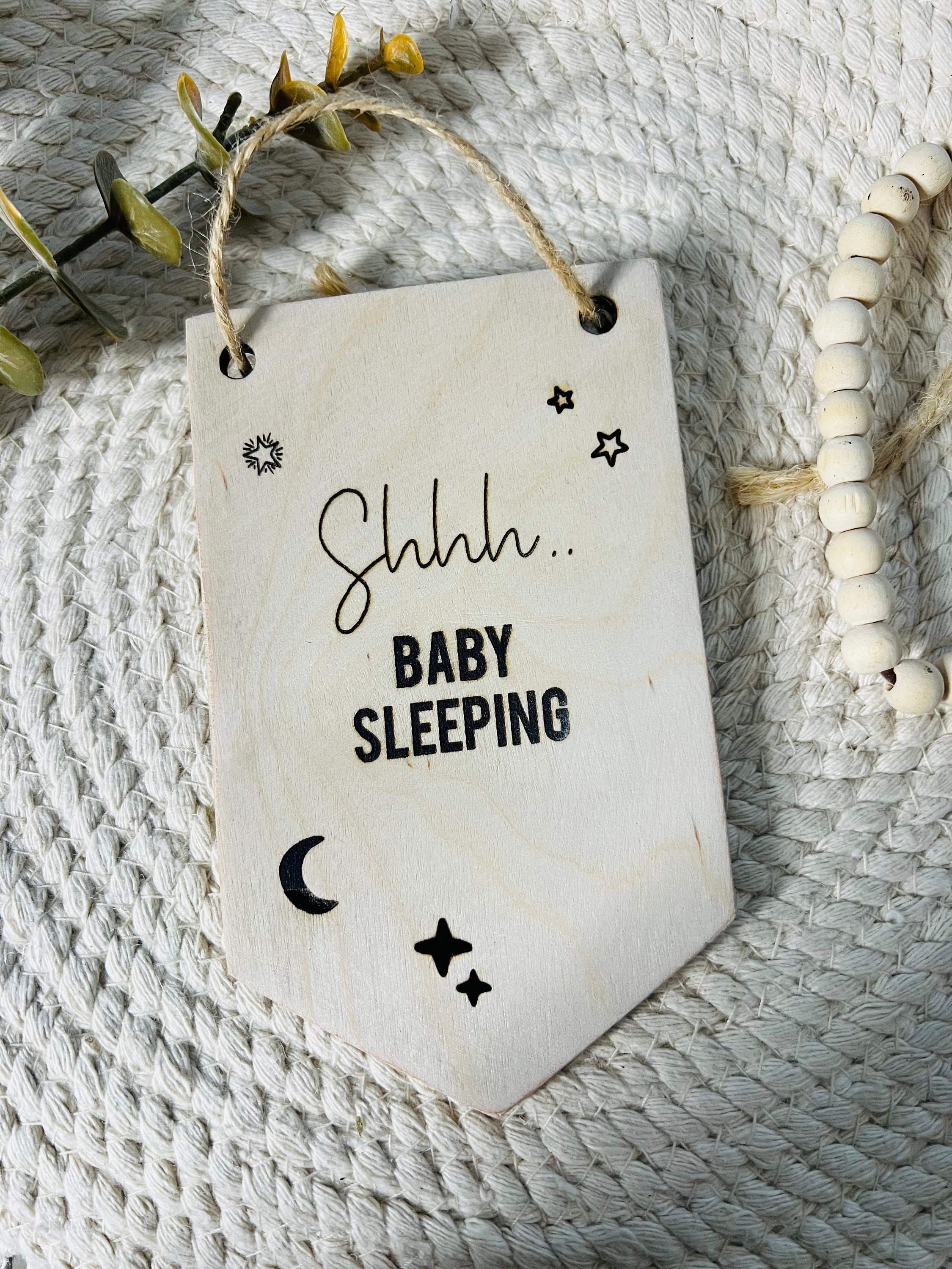 Shhh Baby is Sleeping Sign, Wood Door Sign, Do Not Disturb Sign ...