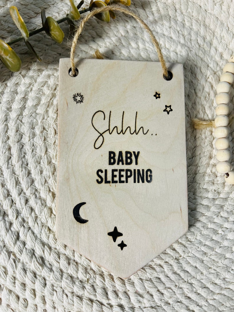 Shhh Baby is Sleeping Sign, Wood Door Sign, Do Not Disturb Sign ...