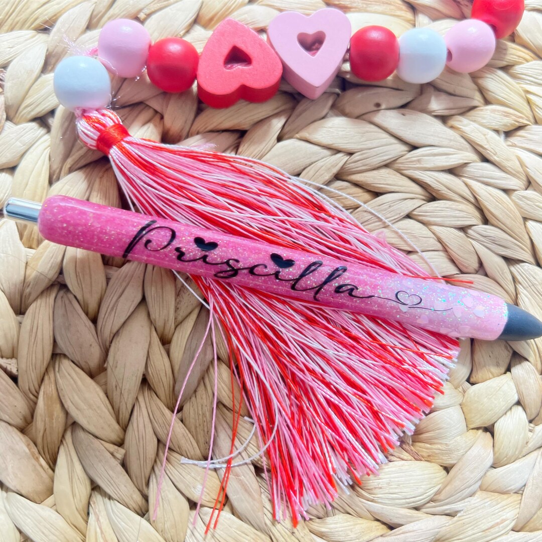 Pink Glitter Pen, Personalized Pen, Glitter Epoxy Pen, Gel Pen ...