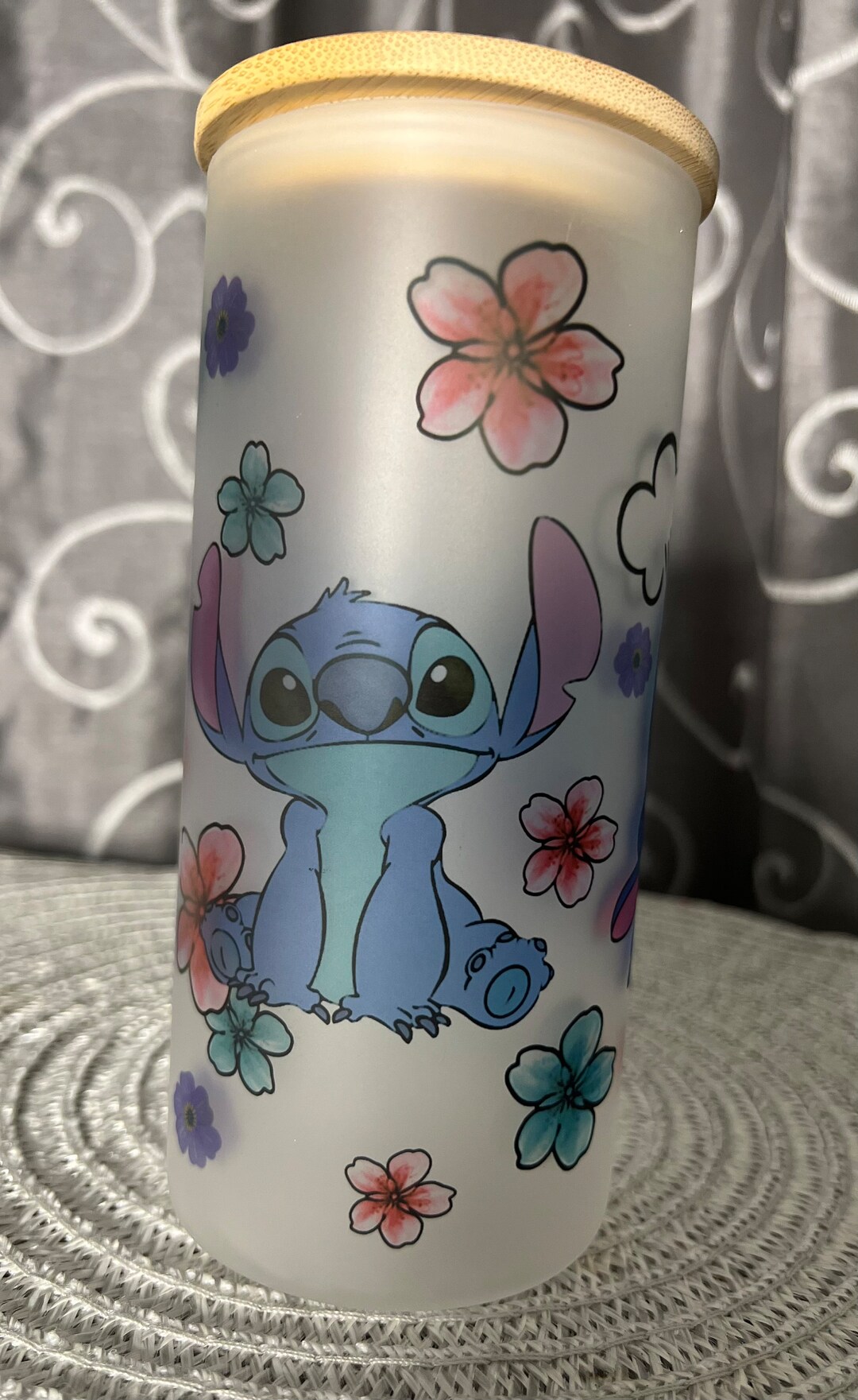 Stitch Frosted Glass Can Lilo and Stitch Glass Tumbler - Etsy