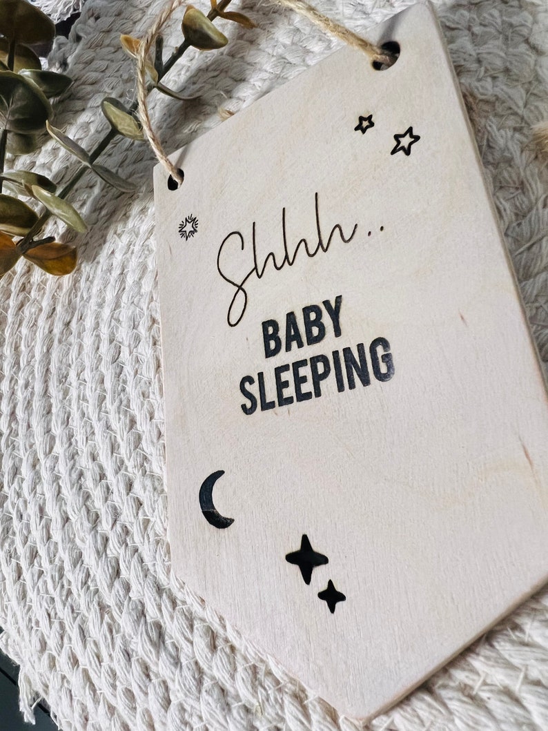 Shhh Baby is Sleeping Sign, Wood Door Sign, Do Not Disturb Sign ...