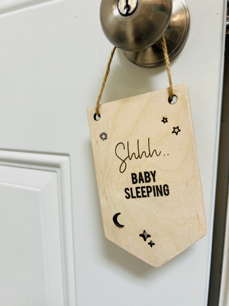 Shhh Baby is Sleeping Sign, Wood Door Sign, Do Not Disturb Sign ...