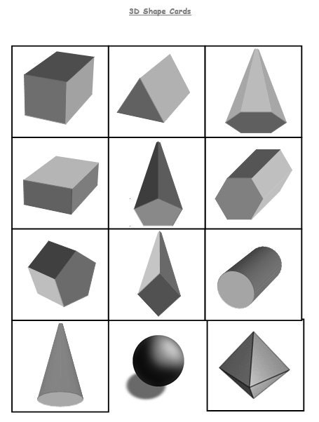 3D Shape Match Cards - Etsy