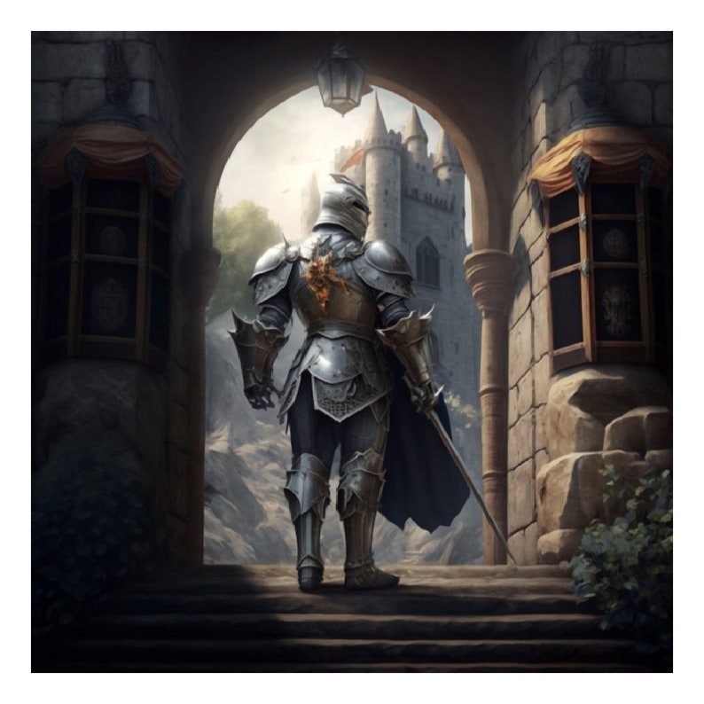 Medieval Knight Entering Castle Digital Print Download - Etsy