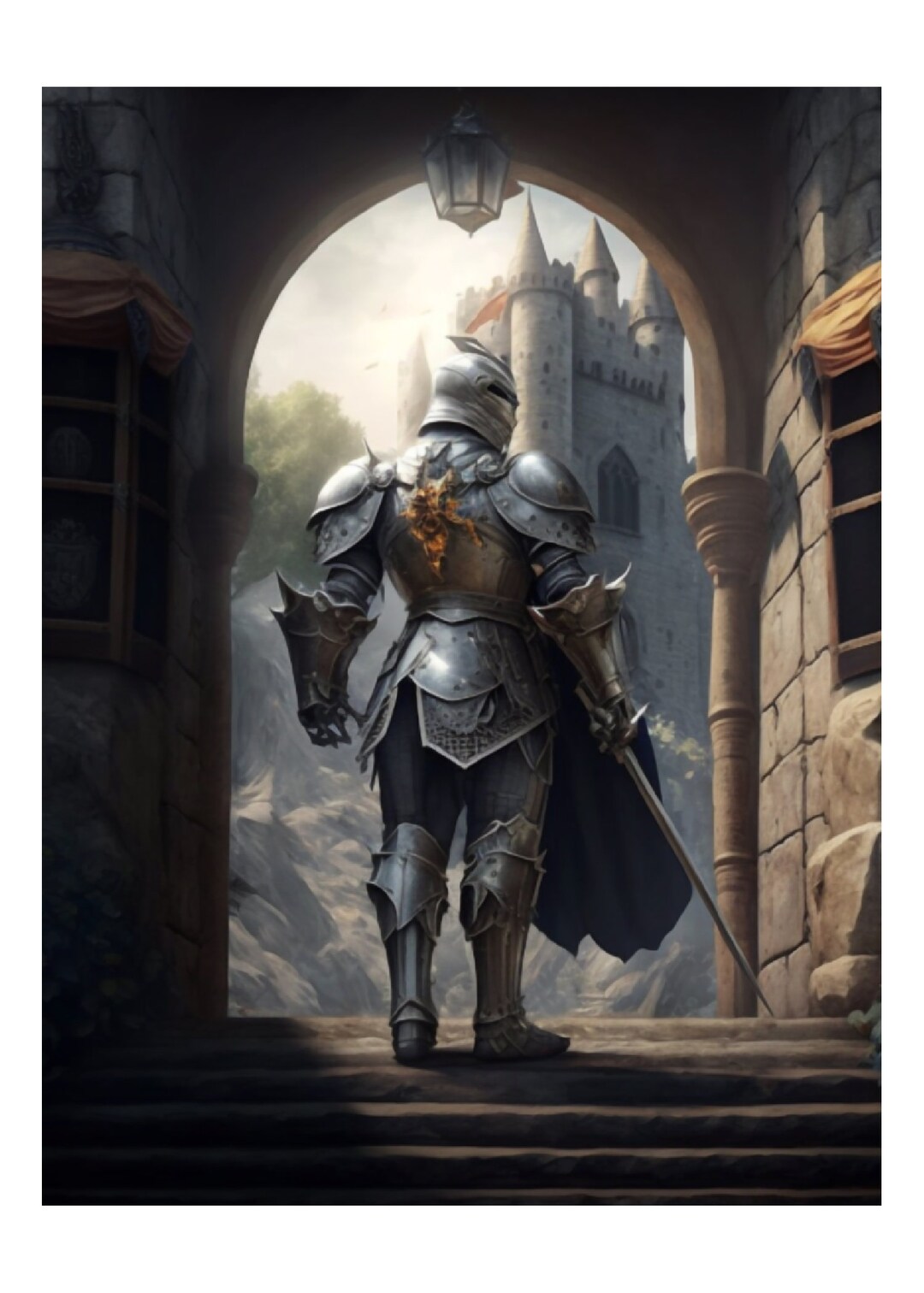 Medieval Knight Entering Castle Digital Print Download - Etsy