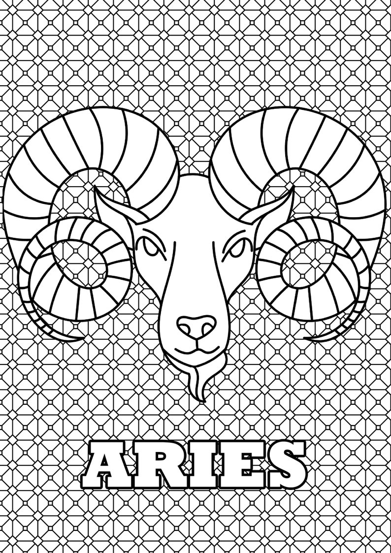 12 Zodiac Colouring Pages - Etsy