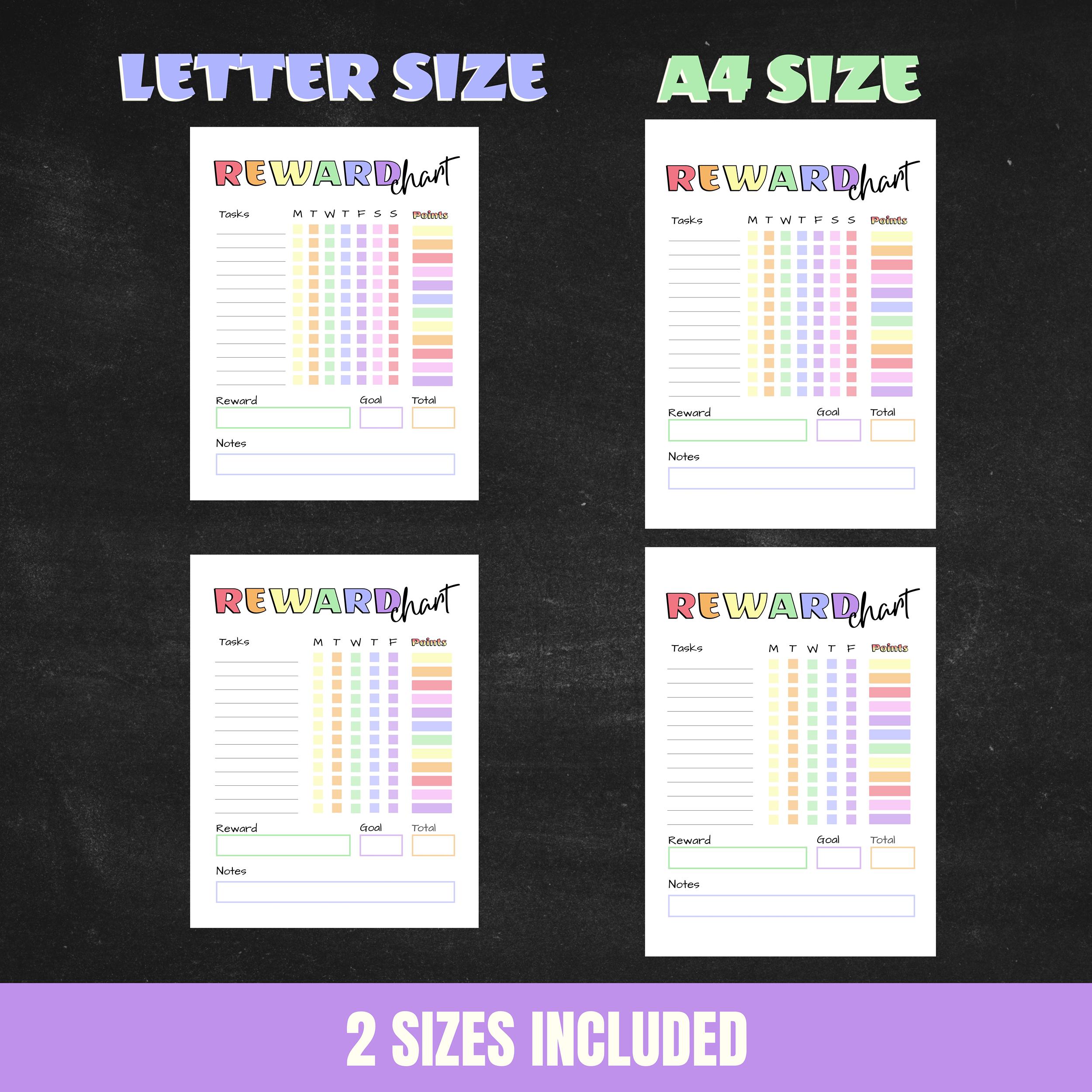 Printable Kids Reward Chart PDF Behavior Tracking Chart Preschool ...