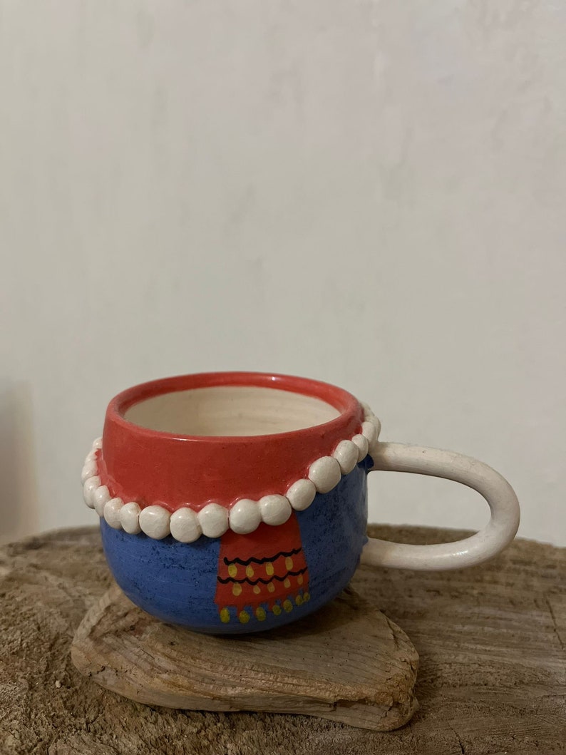 Hand-embroidered Ceramic Mug - Etsy