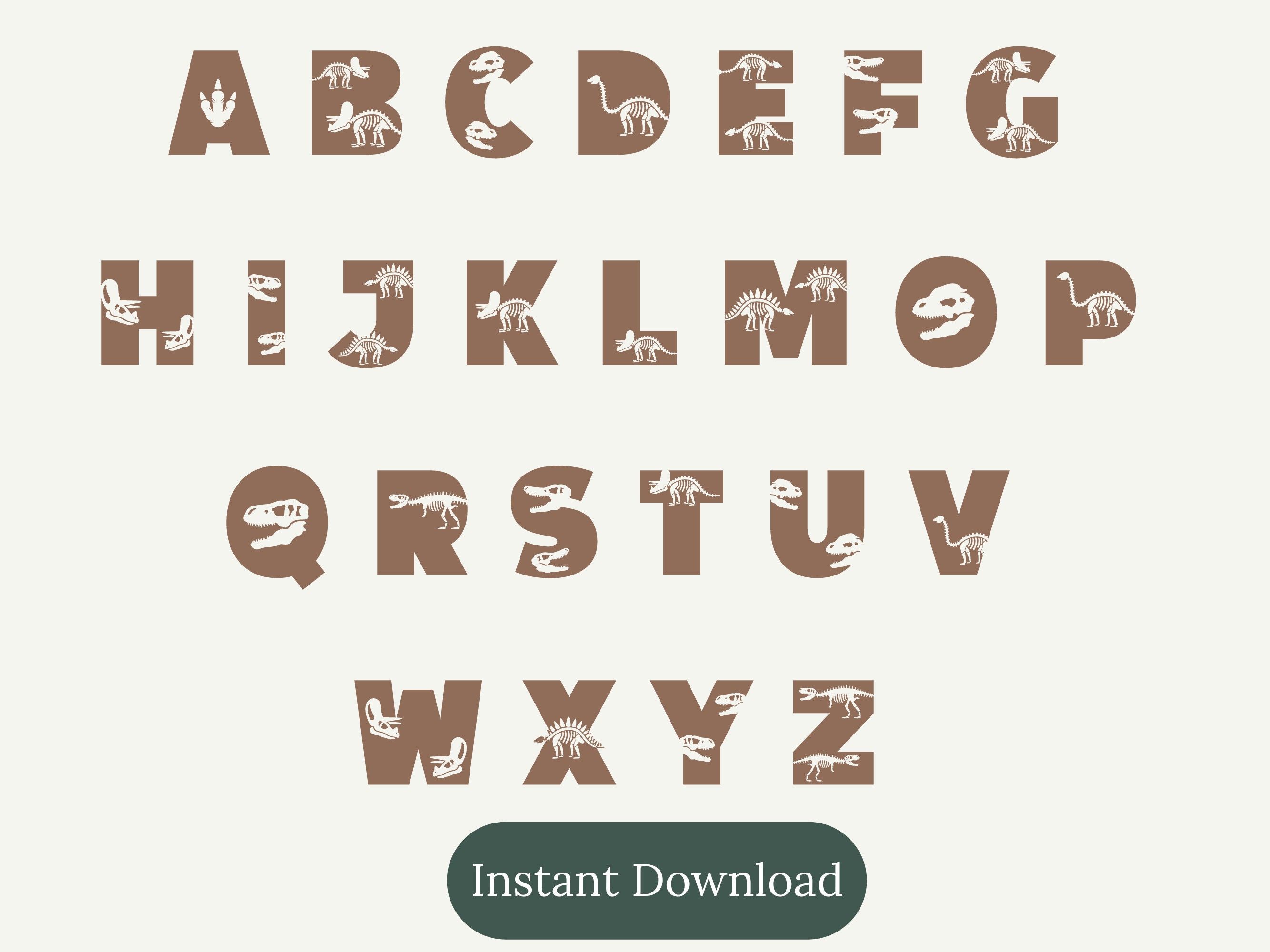 Jurassic, Digital Font File, Dinosaur I Modern Typeface for Instant ...