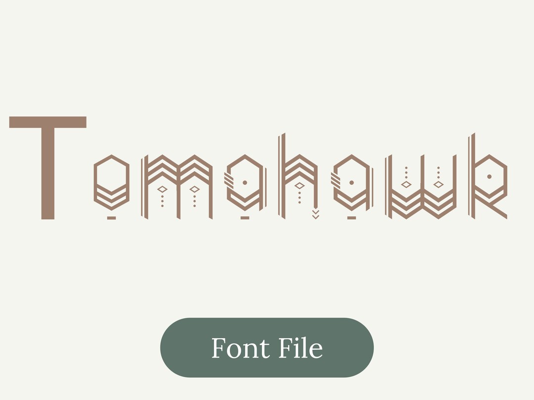 Tomahawk Digital Font File I Modern Typeface for Instant Download ...