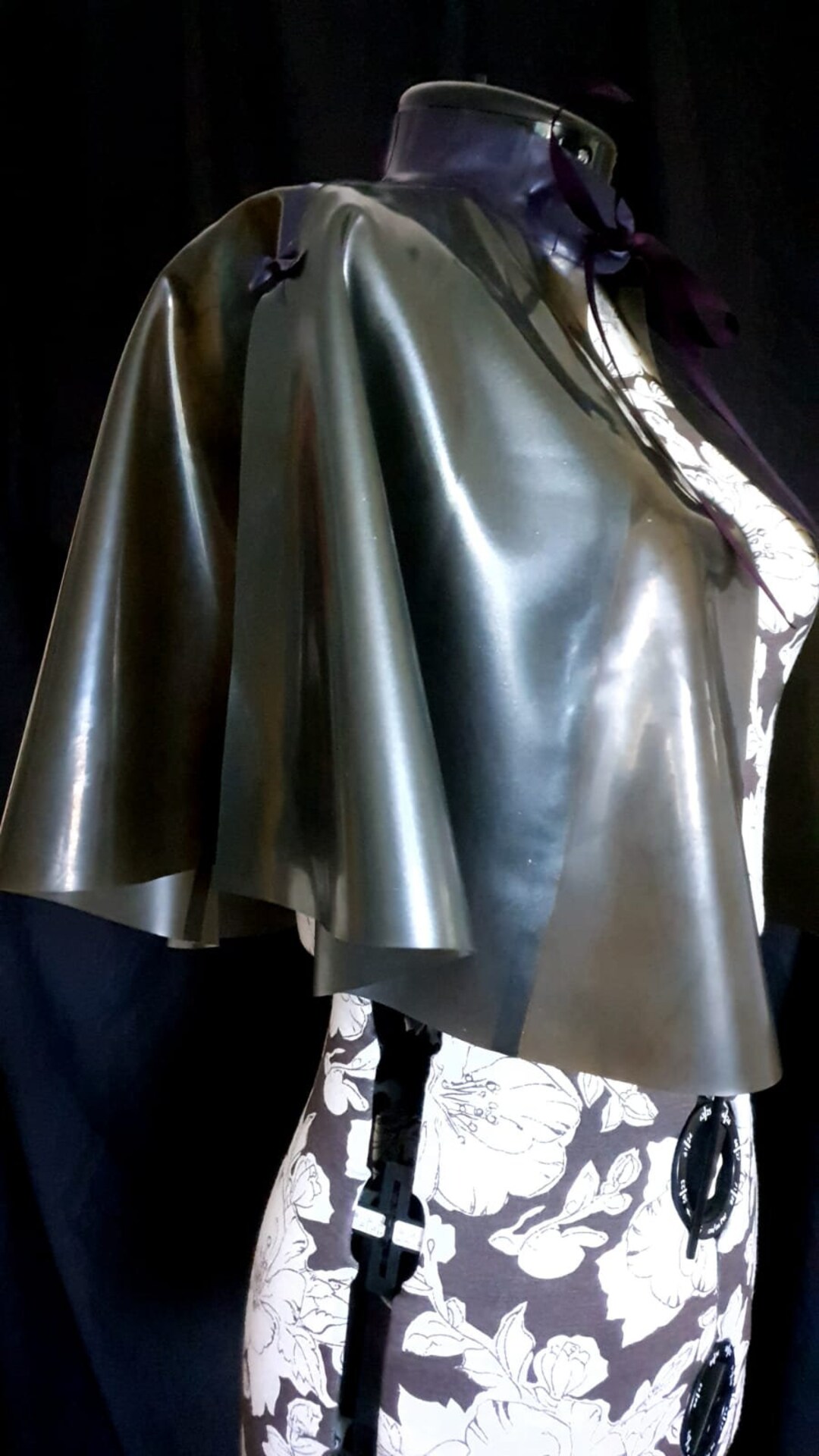 Handmade Latex Cape With Bow Details, Side Splits and Ribbon Tie - Etsy