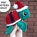 Santa Christmas Turtle Pattern Crochet PDF Download Beginner - Etsy