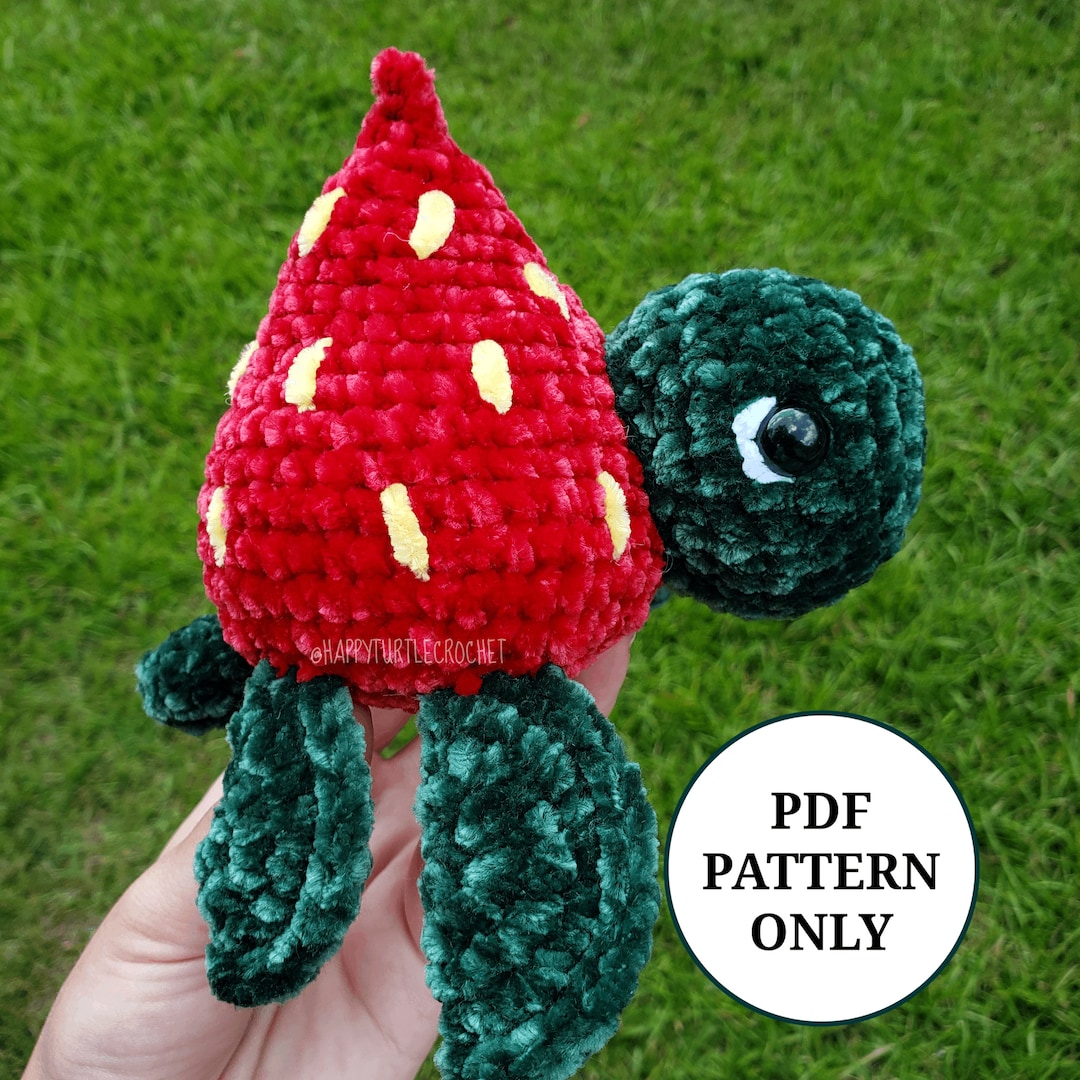 Strawberry Turtle Pattern Crochet PDF Download Beginner Friendly ...