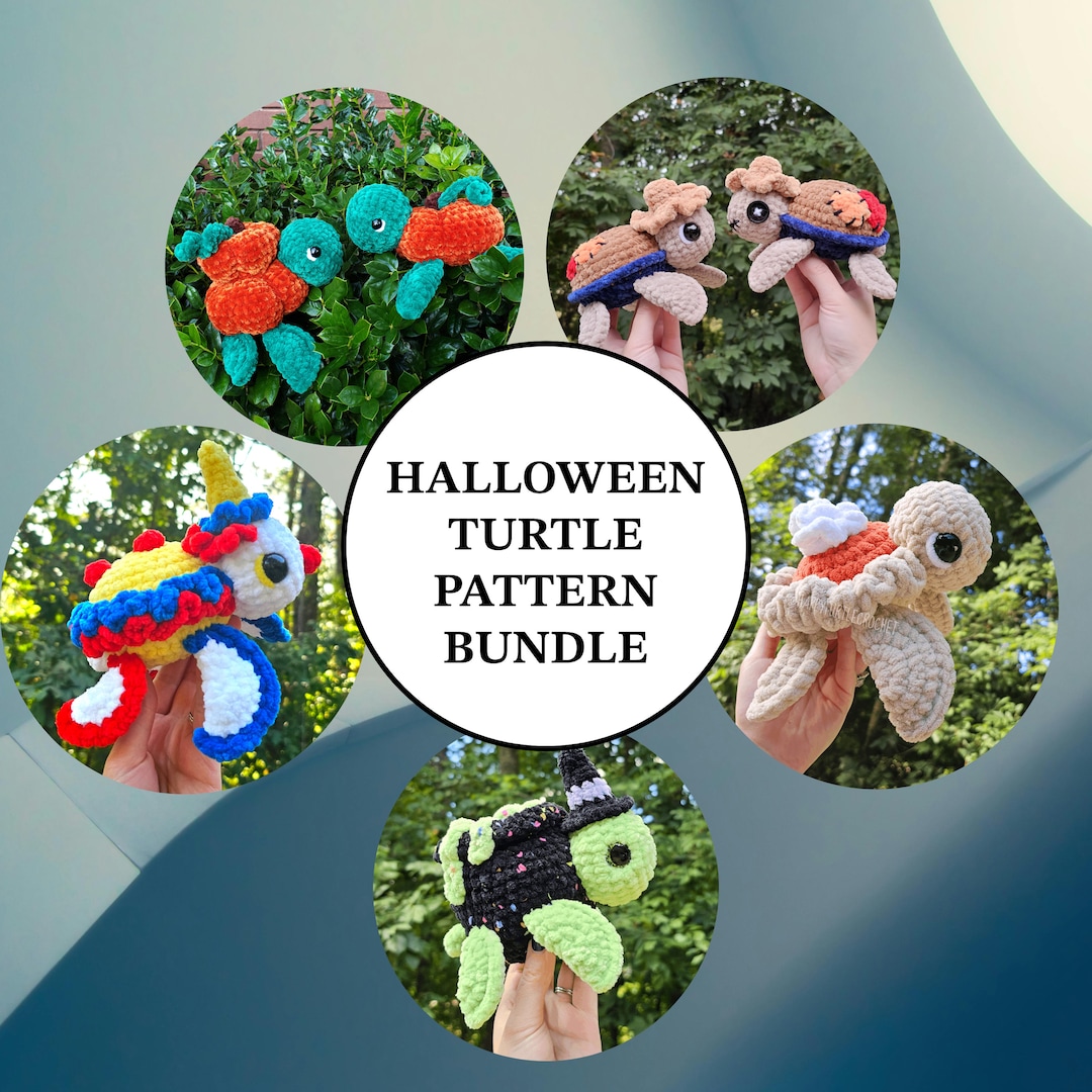 Halloween Fall Turtle Pattern Bundle Crochet PDF Download Beginner ...