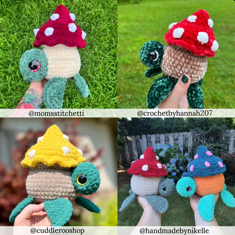 Mushroom Turtle Pattern Crochet PDF Download Beginner Friendly ...