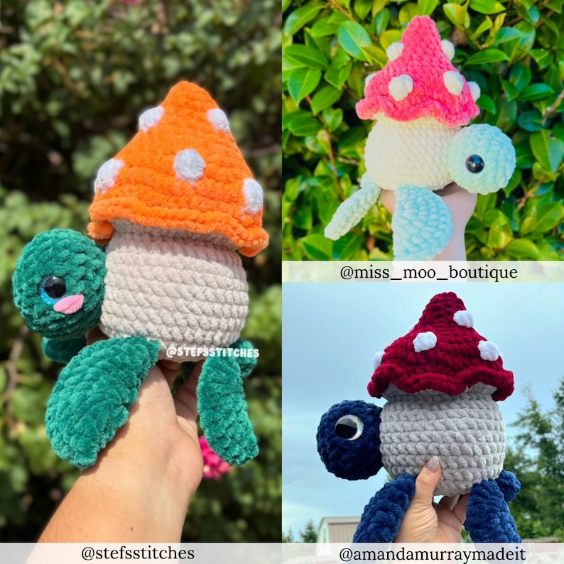 Mushroom Turtle Pattern Crochet PDF Download Beginner Friendly ...