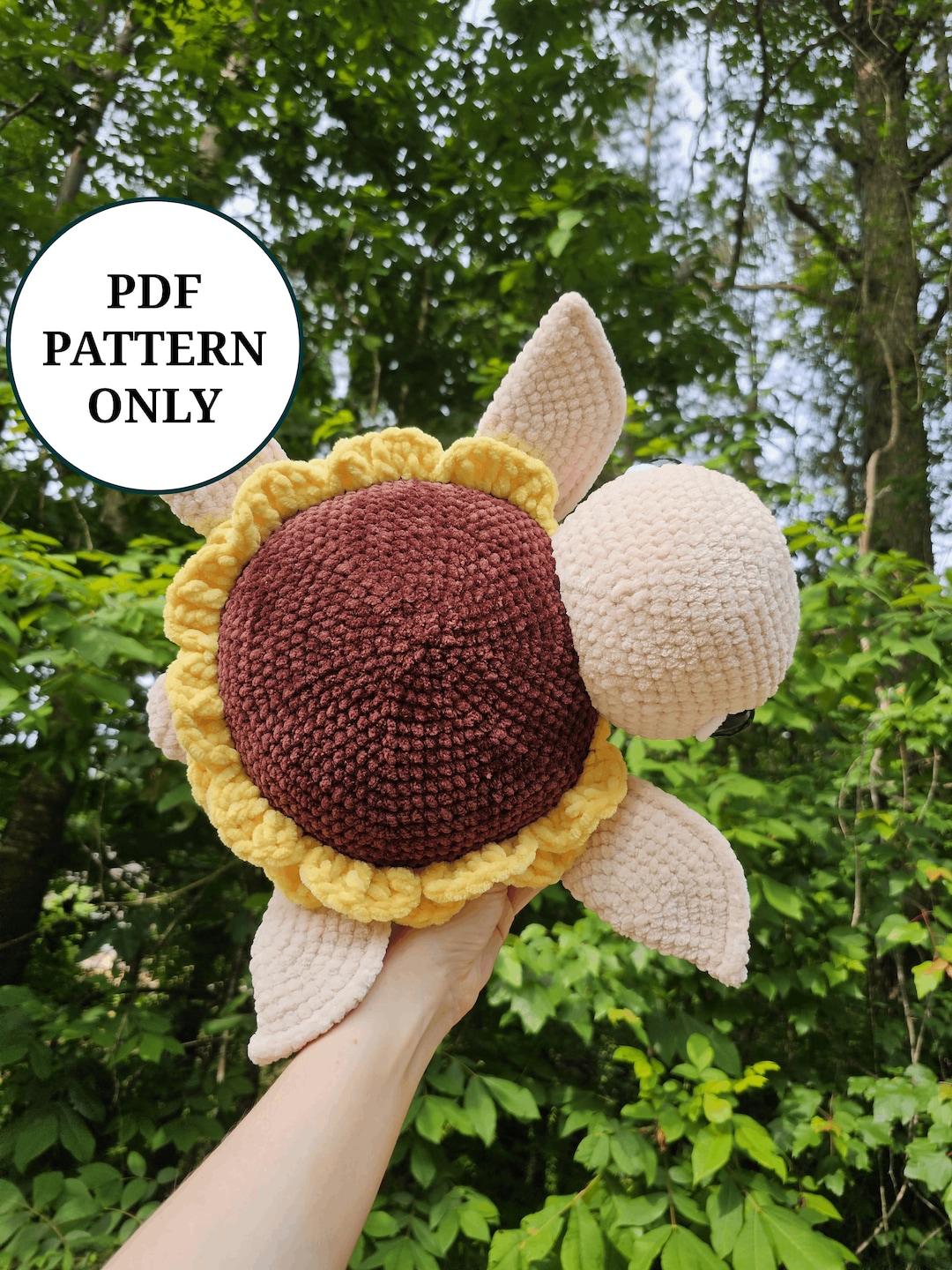 Jumbo Petal the Sunflower Turtle Crochet Pattern PDF - Etsy