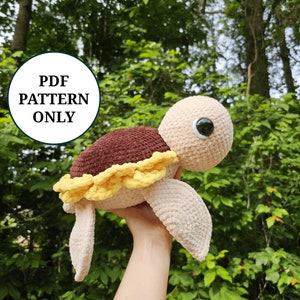 Jumbo Petal the Sunflower Turtle Crochet Pattern PDF Download Beginner ...